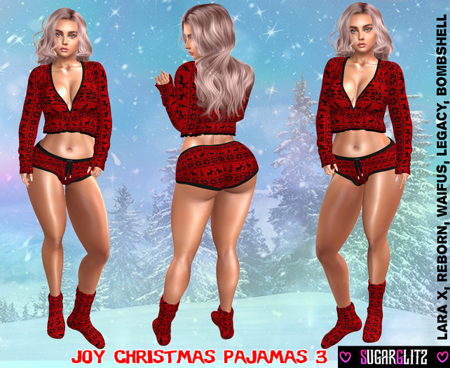Second Life Marketplace - SugarGlitz - Joy Christmas Pajamas 3